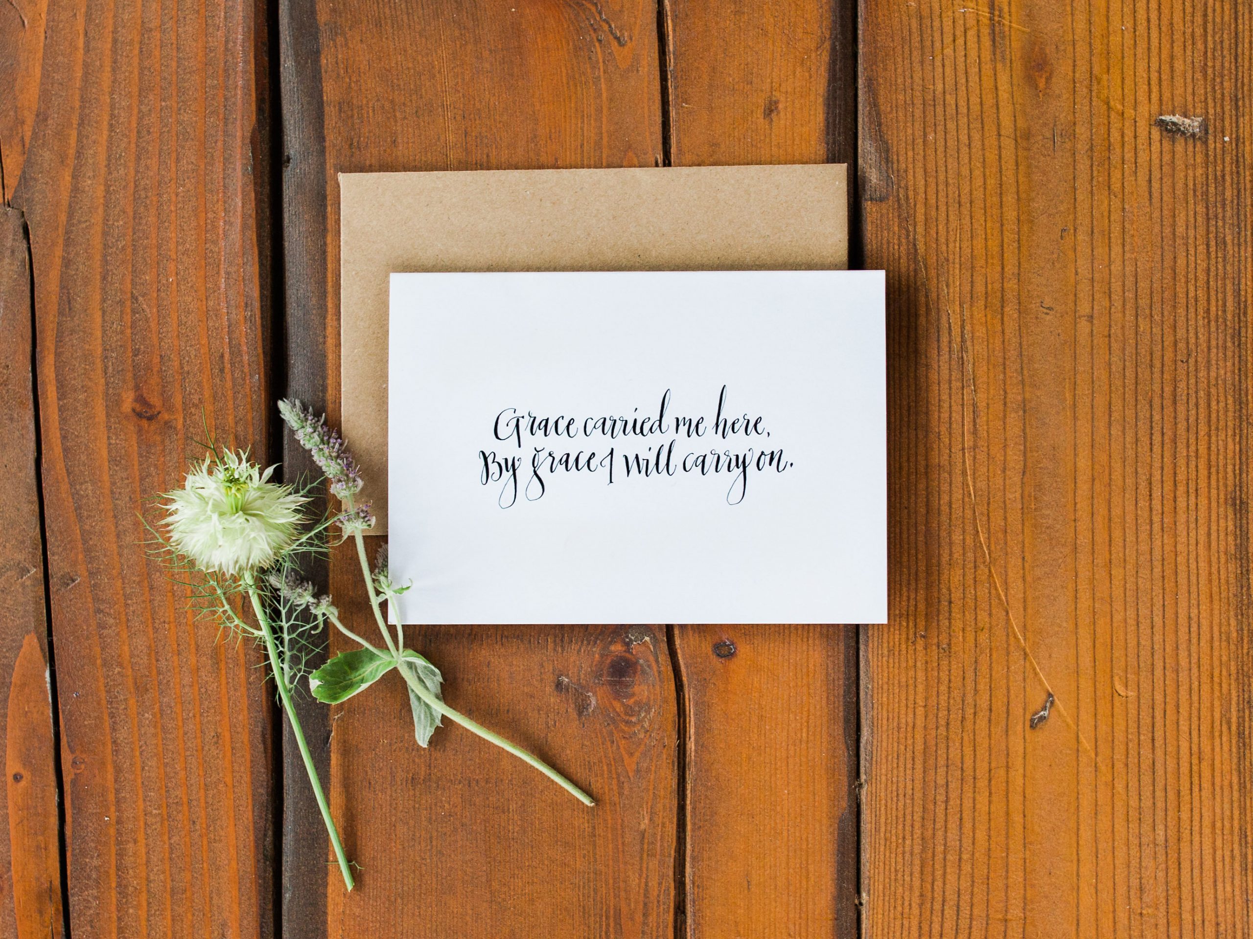 Grace Carried Me Greeting Card - Milk & Honey